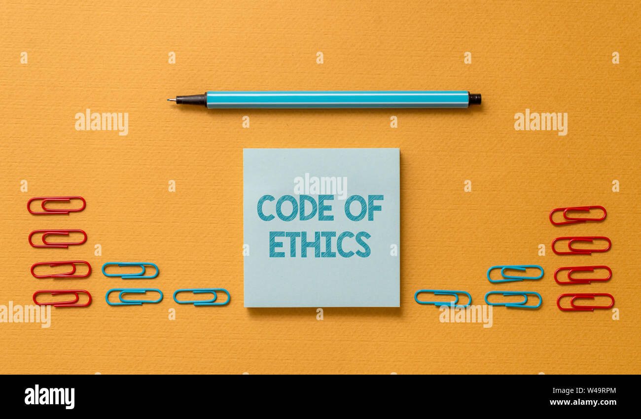 Handwriting text Code Of Ethics. Conceptual photo basic guide for ...