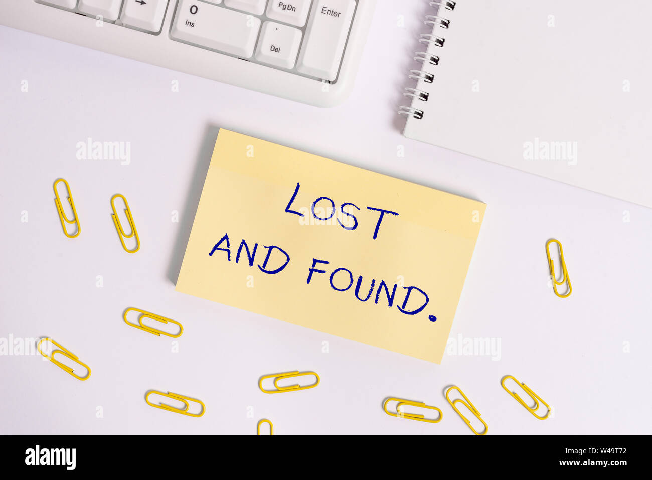 Conceptual hand writing showing Lost And Found. Concept meaning a place ...
