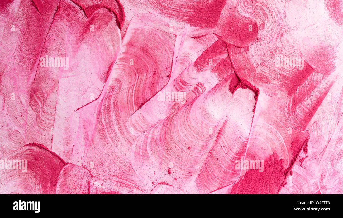 Abstract stains of pink holi powder after Indian festival on white ...