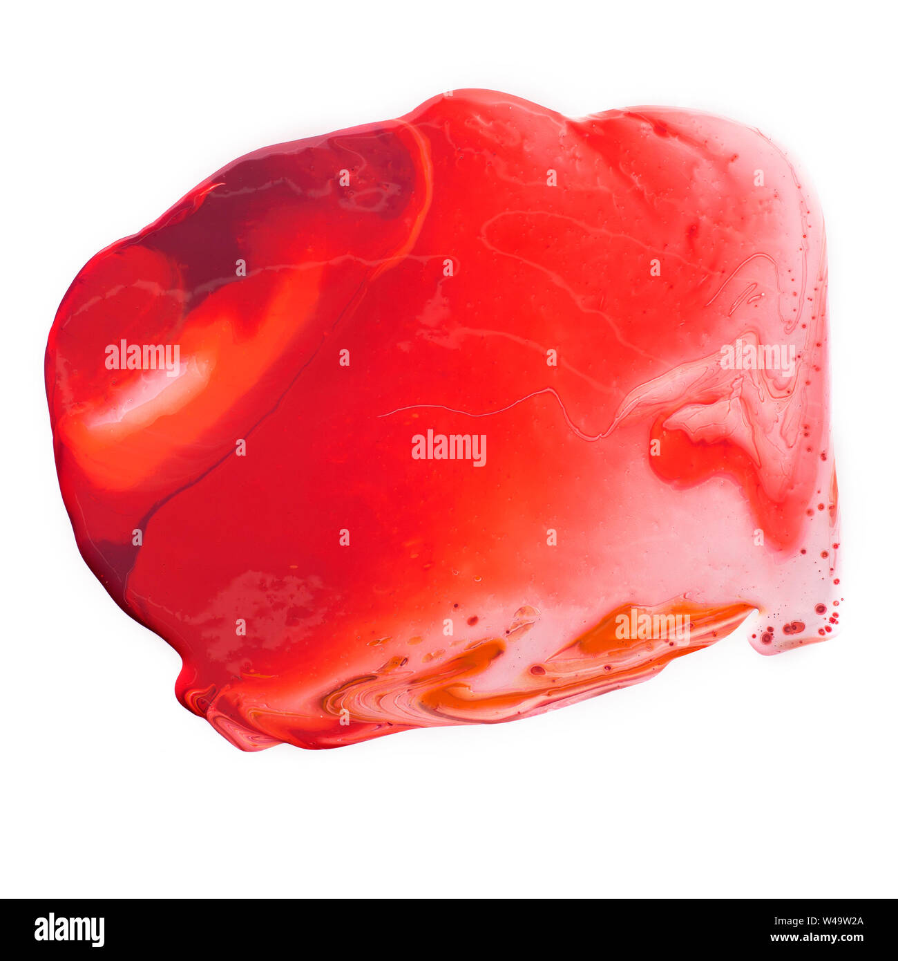 Absrtact red spot of acrilic colors on white background Stock Photo - Alamy