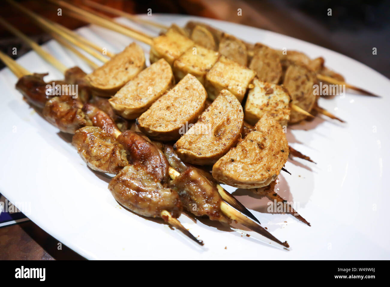 chinese barbecue, pork barbecue and sausage barbecue Stock Photo - Alamy
