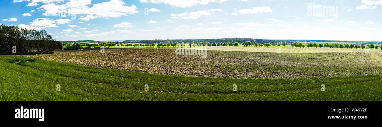 landscape panorama with fields Stock Photo - Alamy