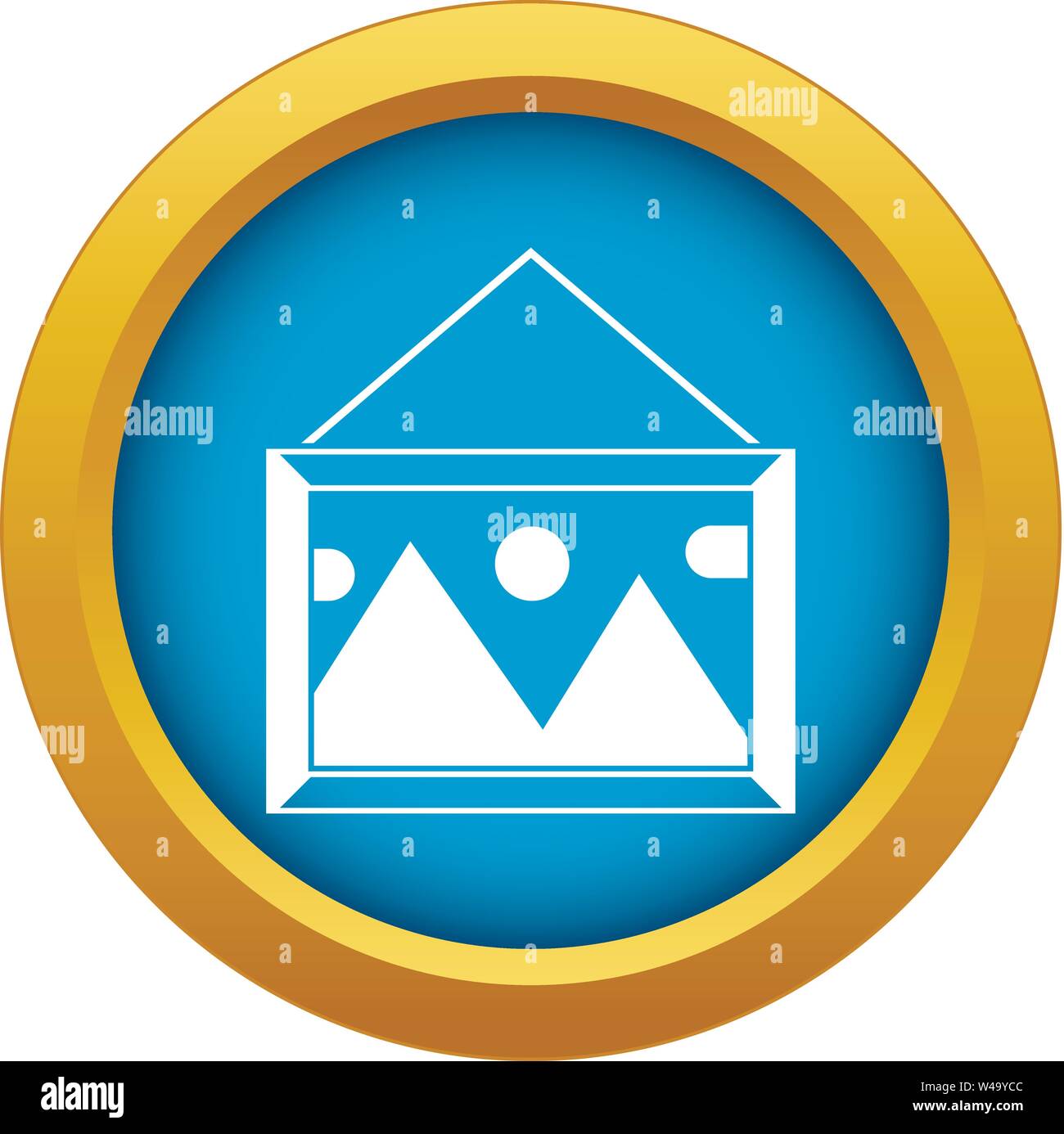 Picture in a frame on the wall icon blue vector isolated Stock Vector ...