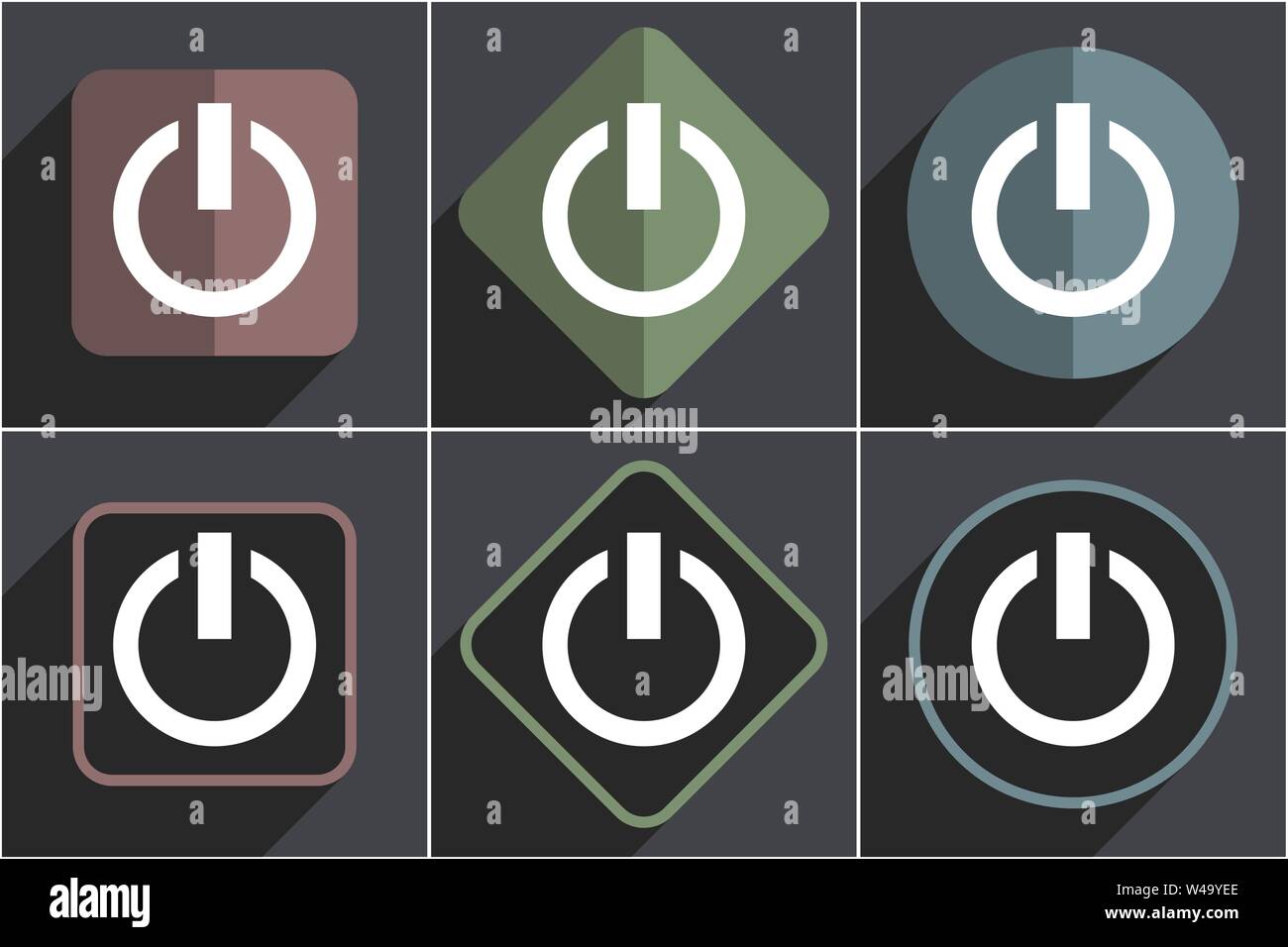 Power flat vector icons set Stock Vector Image & Art - Alamy