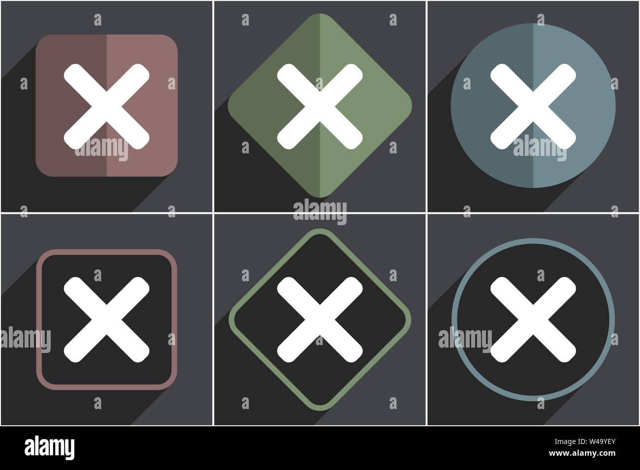 Cancel flat vector icons set Stock Vector Image & Art - Alamy