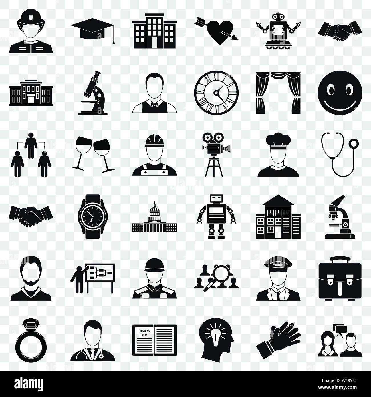 Business plan icons set, simple style Stock Vector Image & Art - Alamy