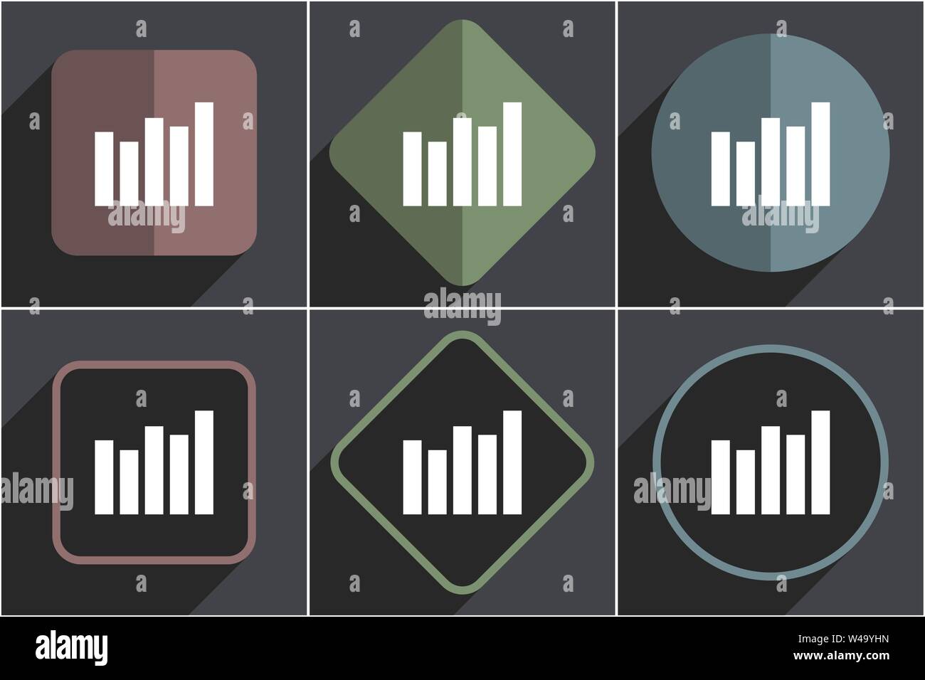 Graph flat vector icons set Stock Vector Image & Art - Alamy