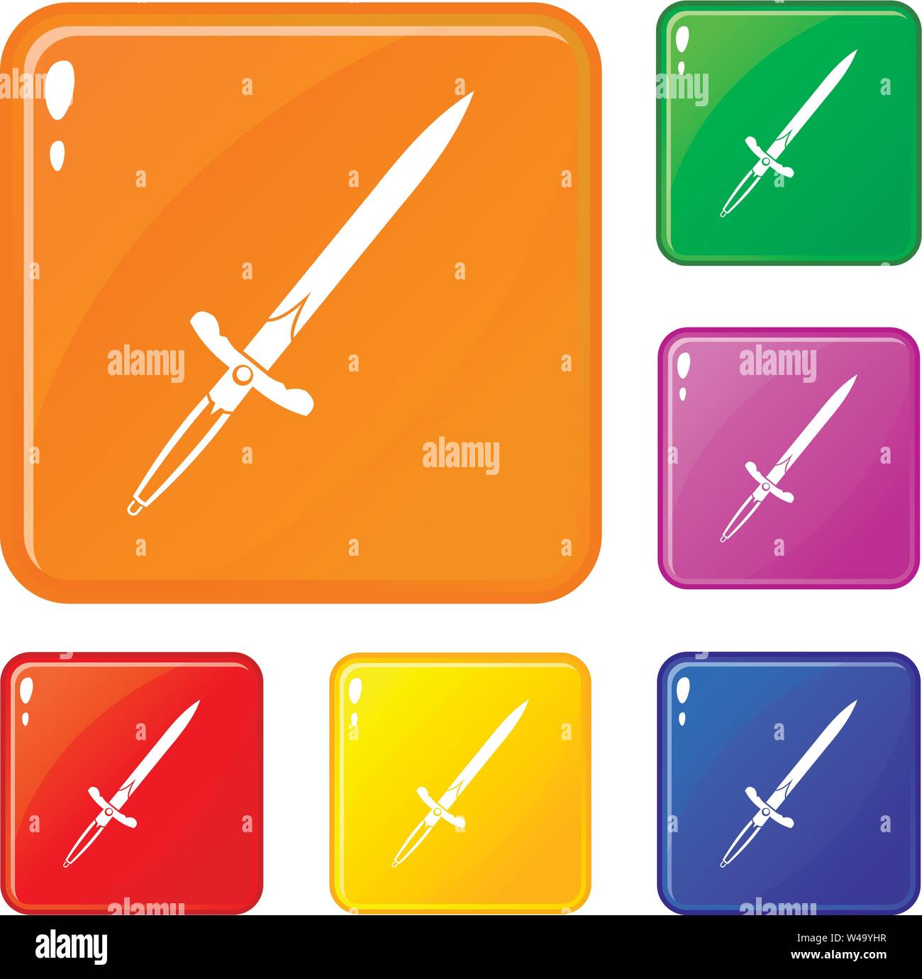 Sword icons set vector color Stock Vector Image & Art - Alamy