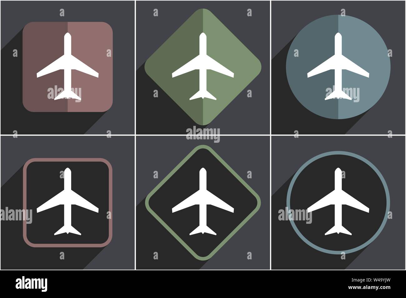 Plane flat vector icons set Stock Vector Image & Art - Alamy