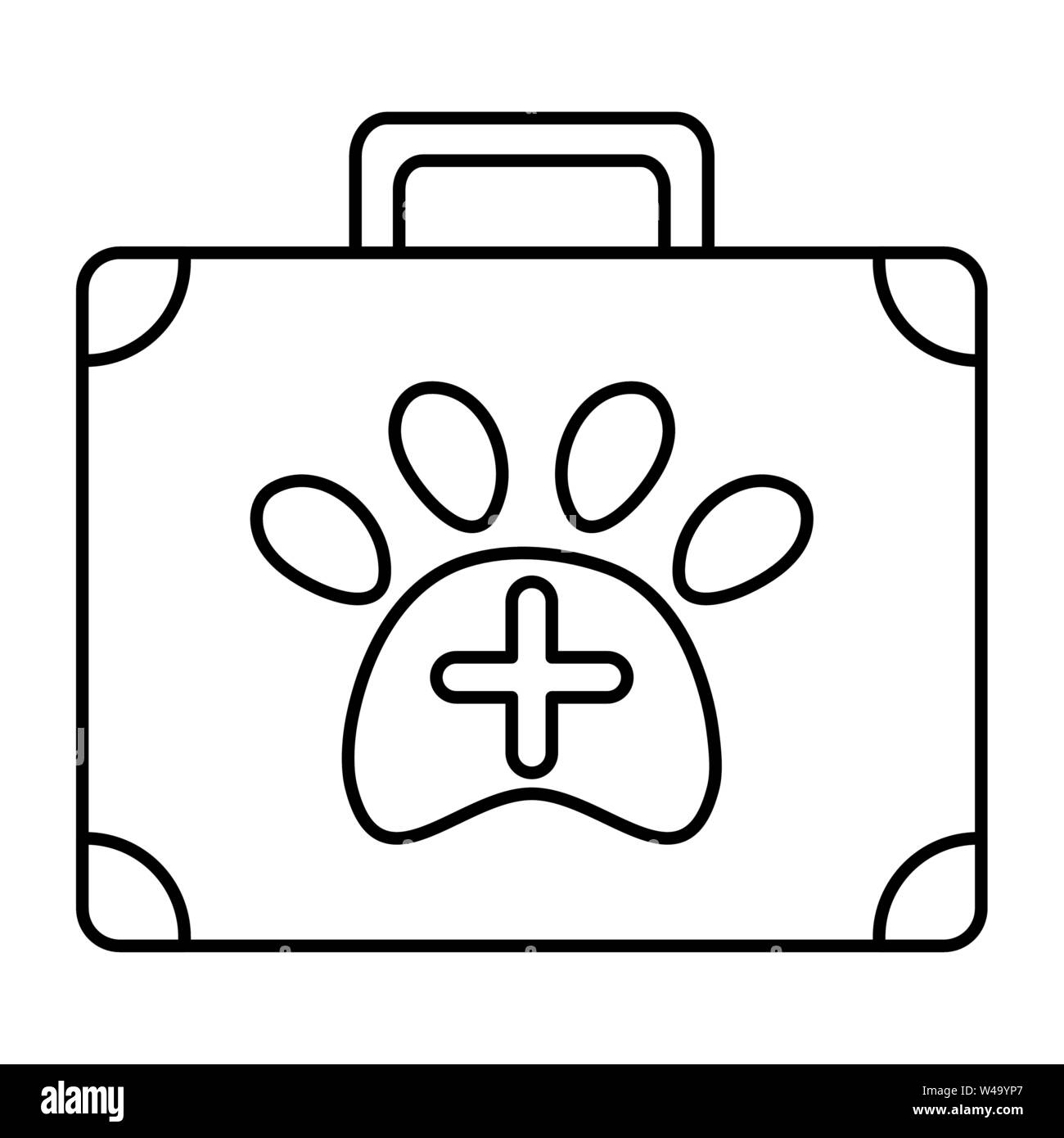 medical kit veterinary with pawprint vector illustration design Stock ...