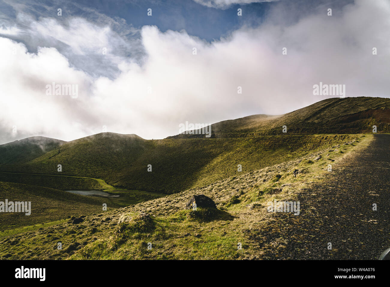 Straight EN3 longitudinal road northeast of Mount Pico and the ...