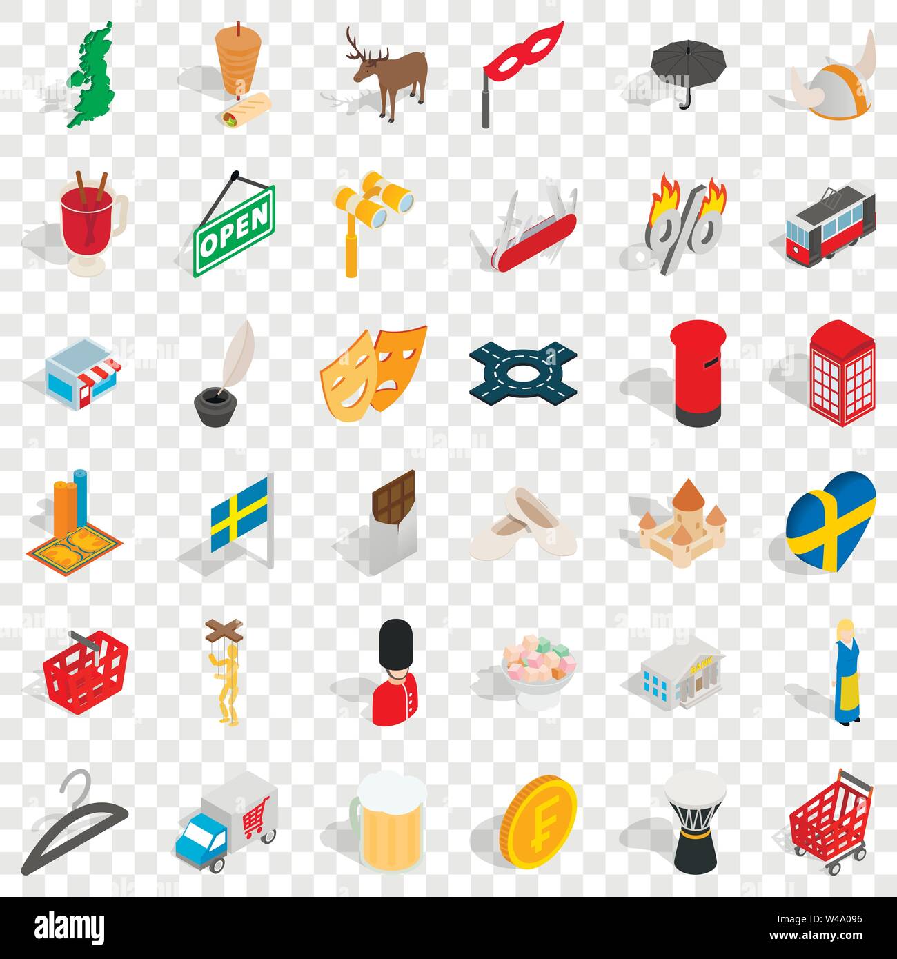 Sweden icons set, isometric style Stock Vector Image & Art - Alamy