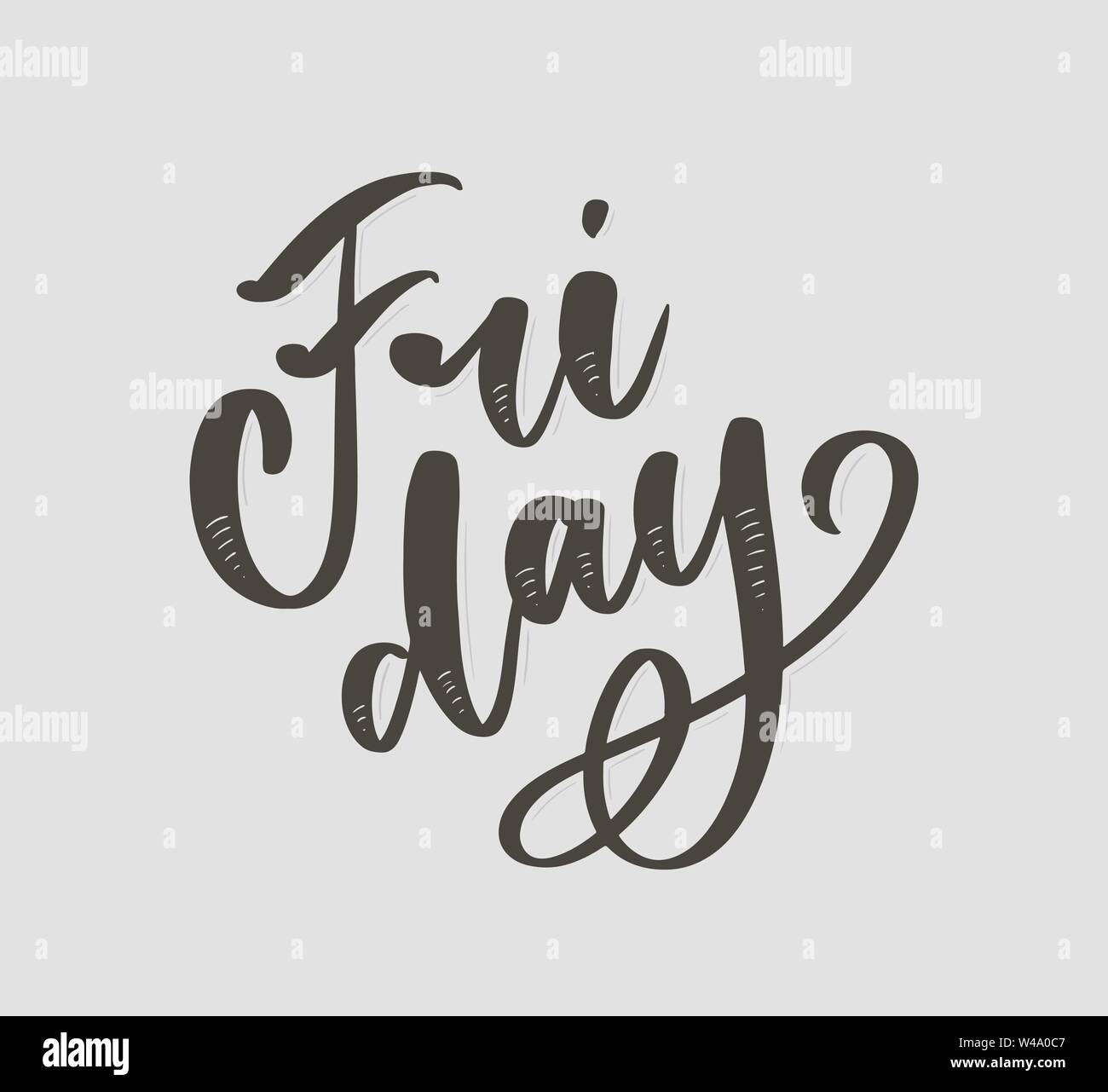 Hand lettering happy friday inscription isolated on white background ...