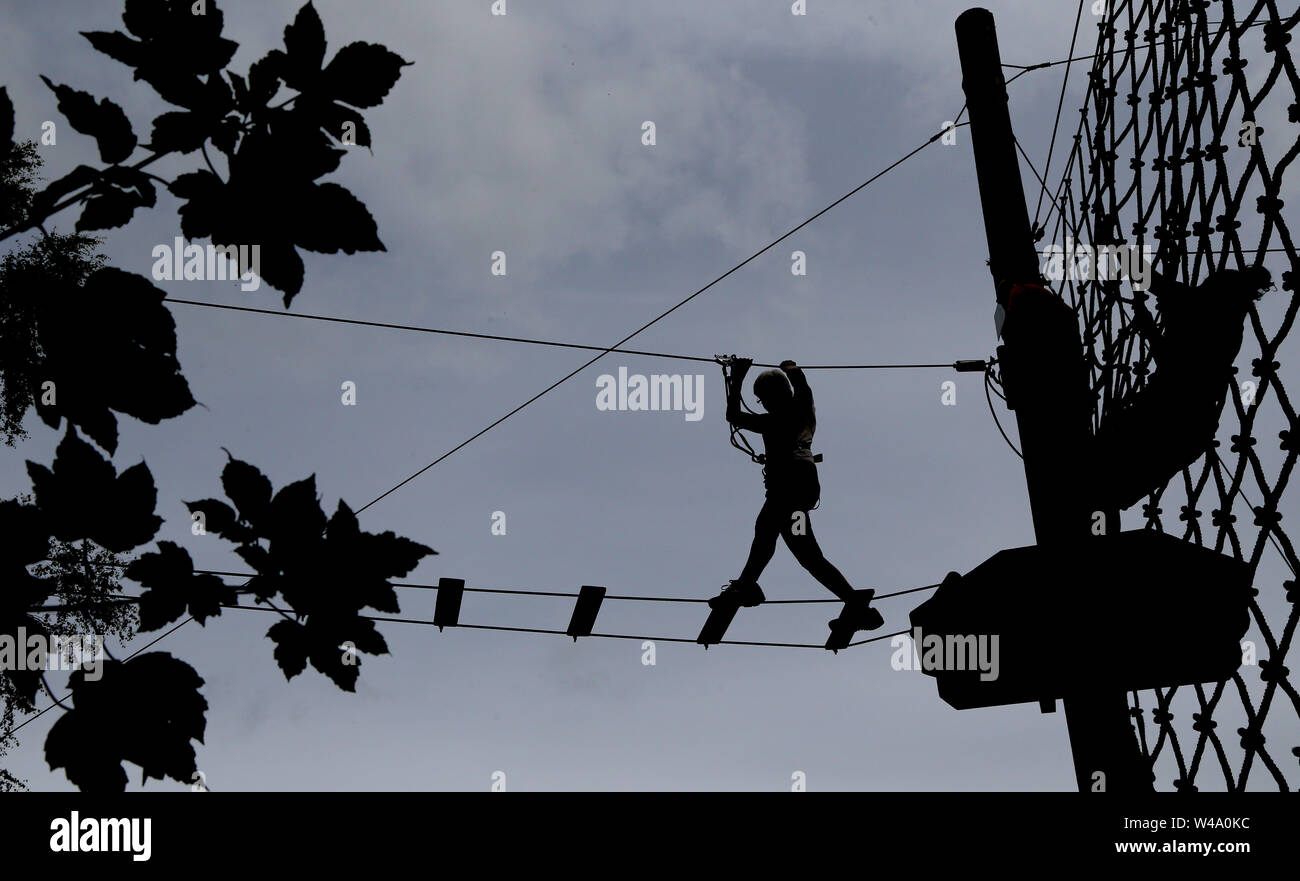 Eileen Noble, 84, navigates treetop crossing as she becomes the oldest ...