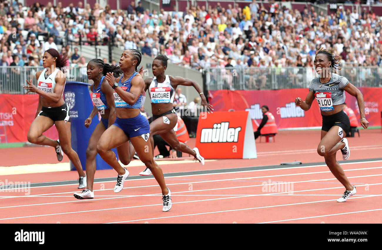 Jamaica's Shelly-Ann Fraser-Pryce and Great Britain's Dina Asher-Smith ...