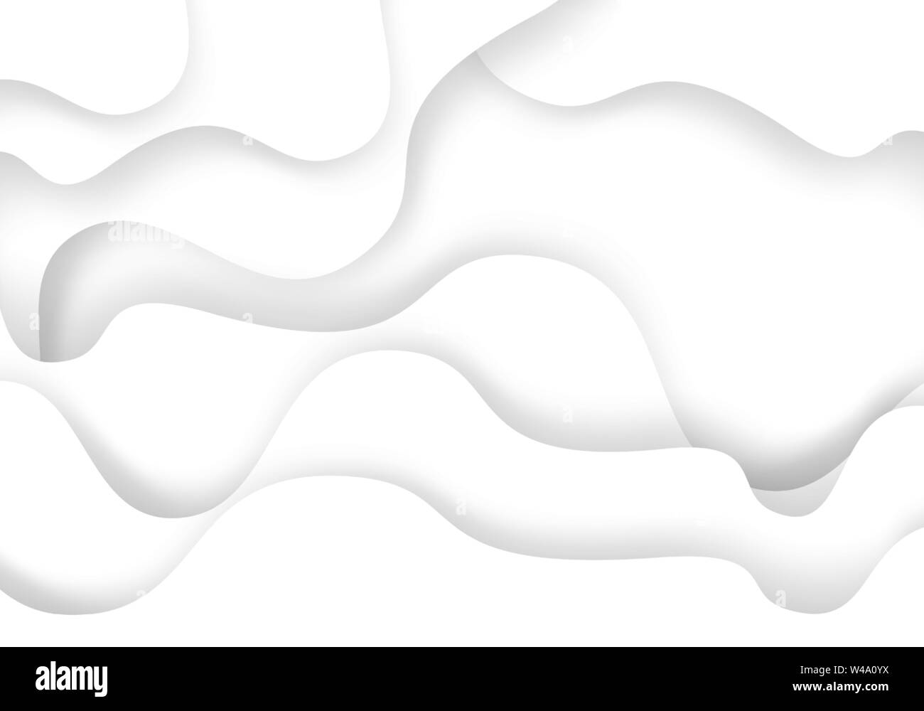 Abstract white curve paper cut overlap 3D decoration background vector ...