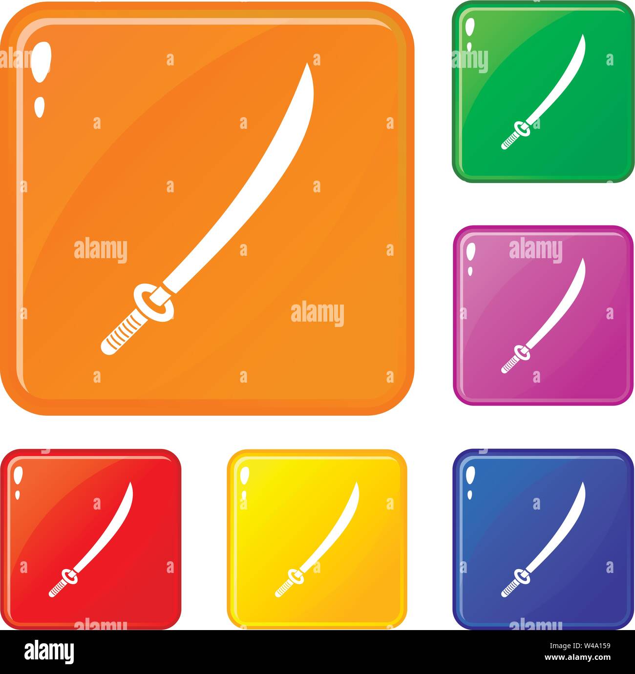 Katana icons set vector color Stock Vector Image & Art - Alamy