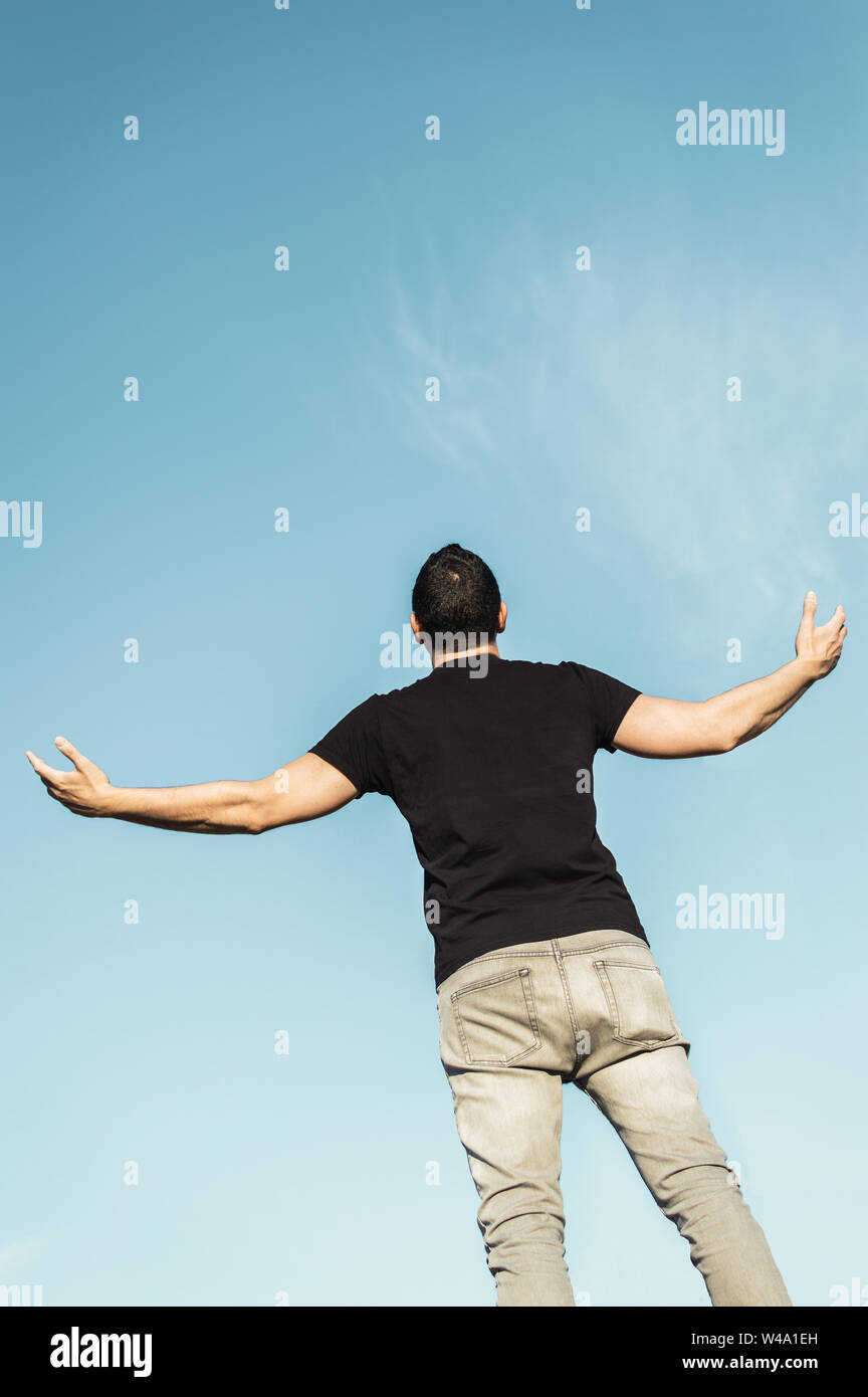 Man Looking Up At The Sky