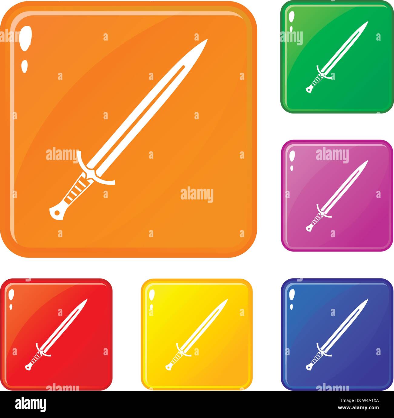 Long sword icons set vector color Stock Vector Image & Art - Alamy