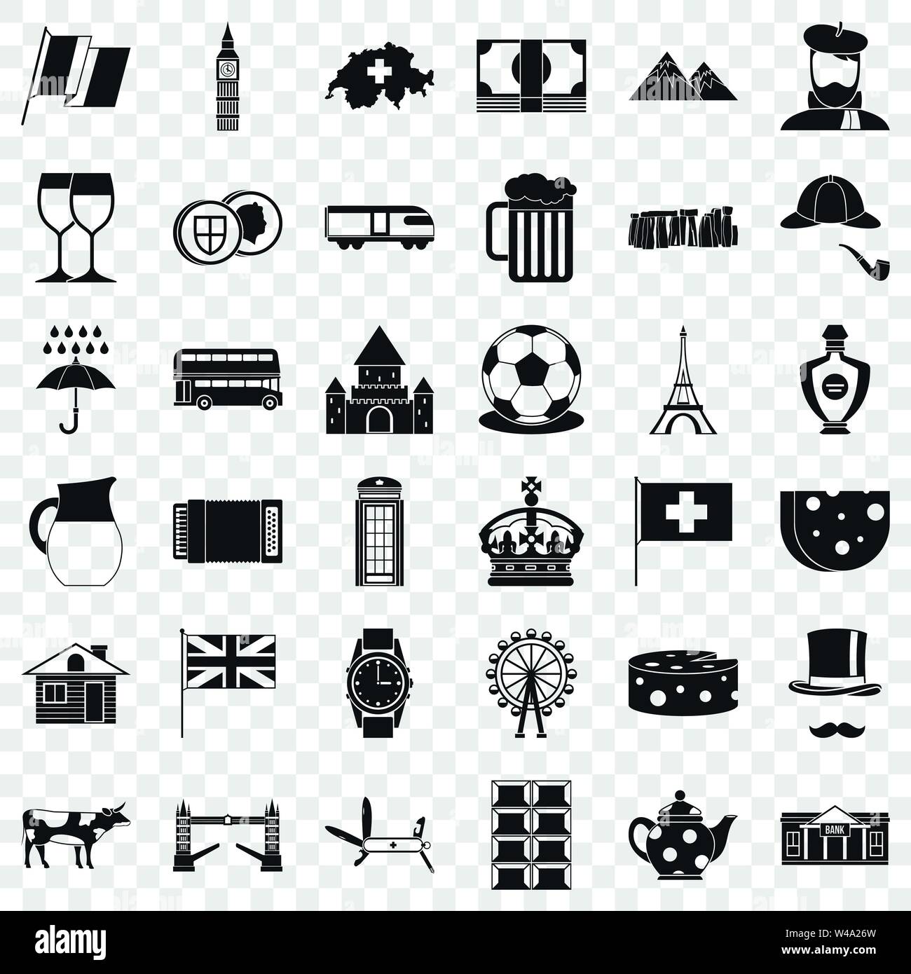 Paris icons set, simple style Stock Vector Image & Art - Alamy