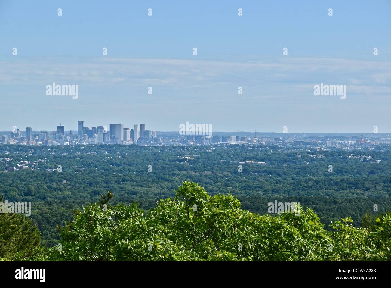 View of the Boston skyline, Boston Harbor, and Quincy as seen from atop ...
