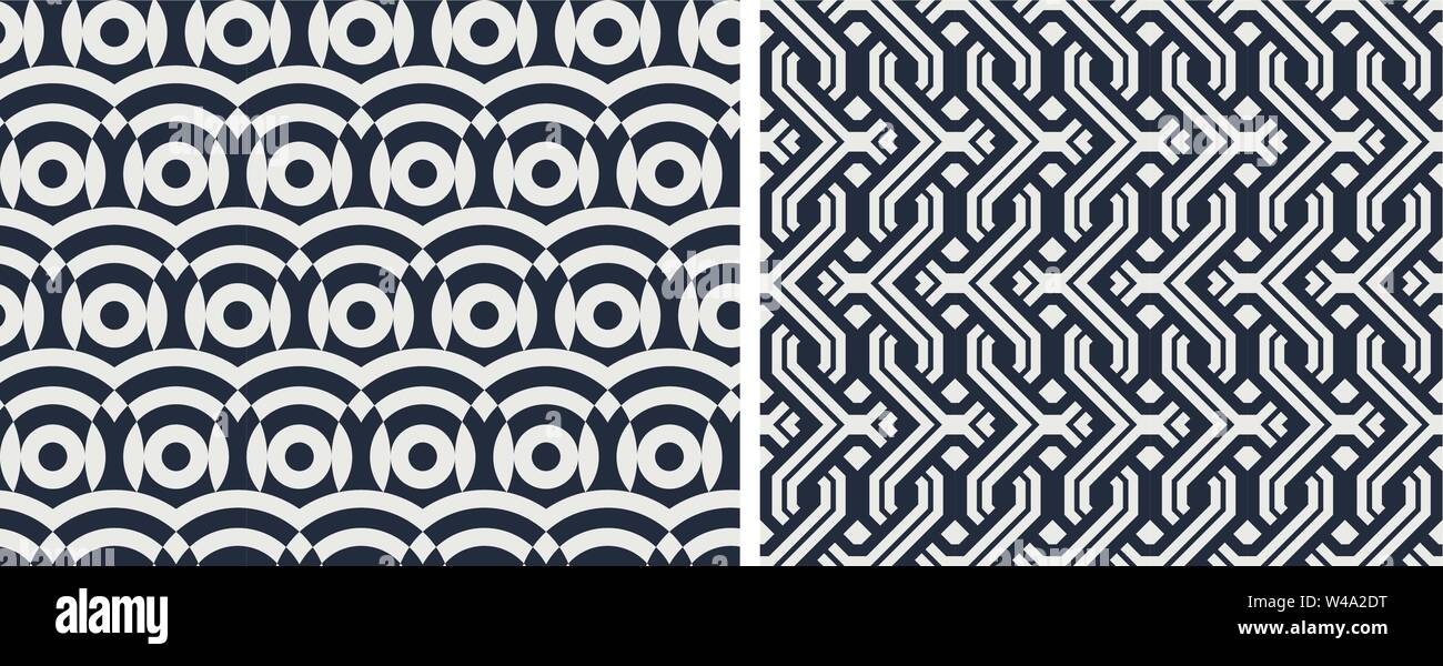 Set of seamless patterns. Abstract geometric background vector ...