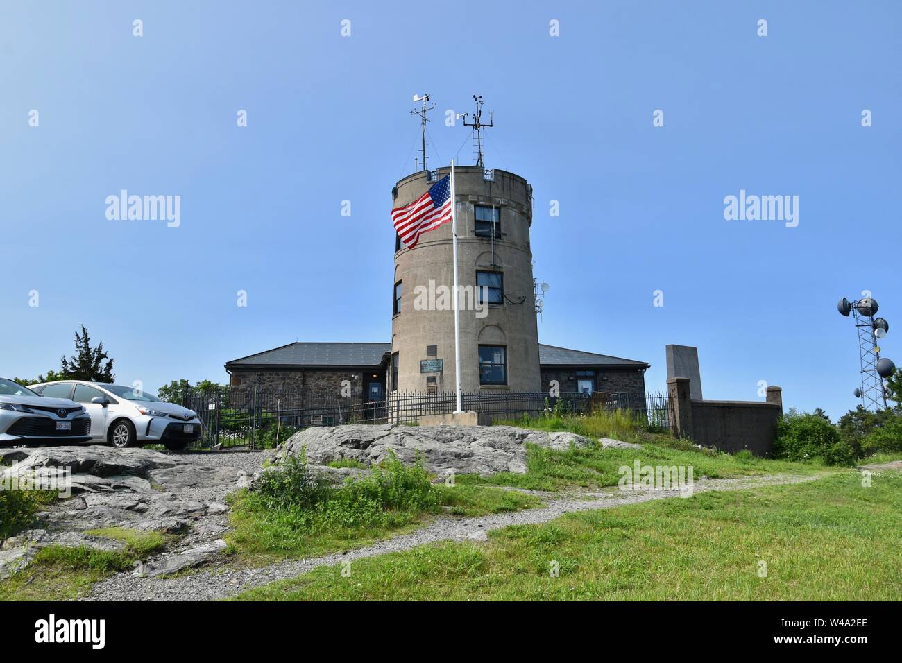 View of the Boston skyline, Boston Harbor, and Quincy as seen from atop ...