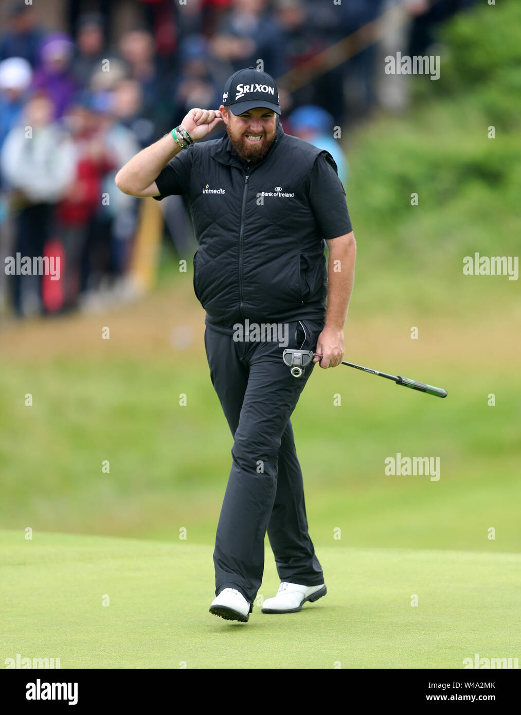 Republic Of Ireland's Shane Lowry reacts to a putt during day four of ...