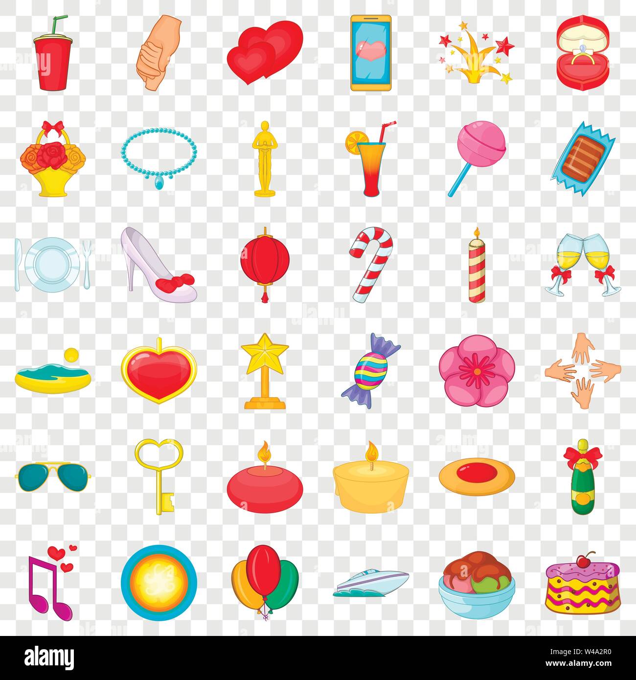 Birthday icons set, cartoon style Stock Vector Image & Art - Alamy