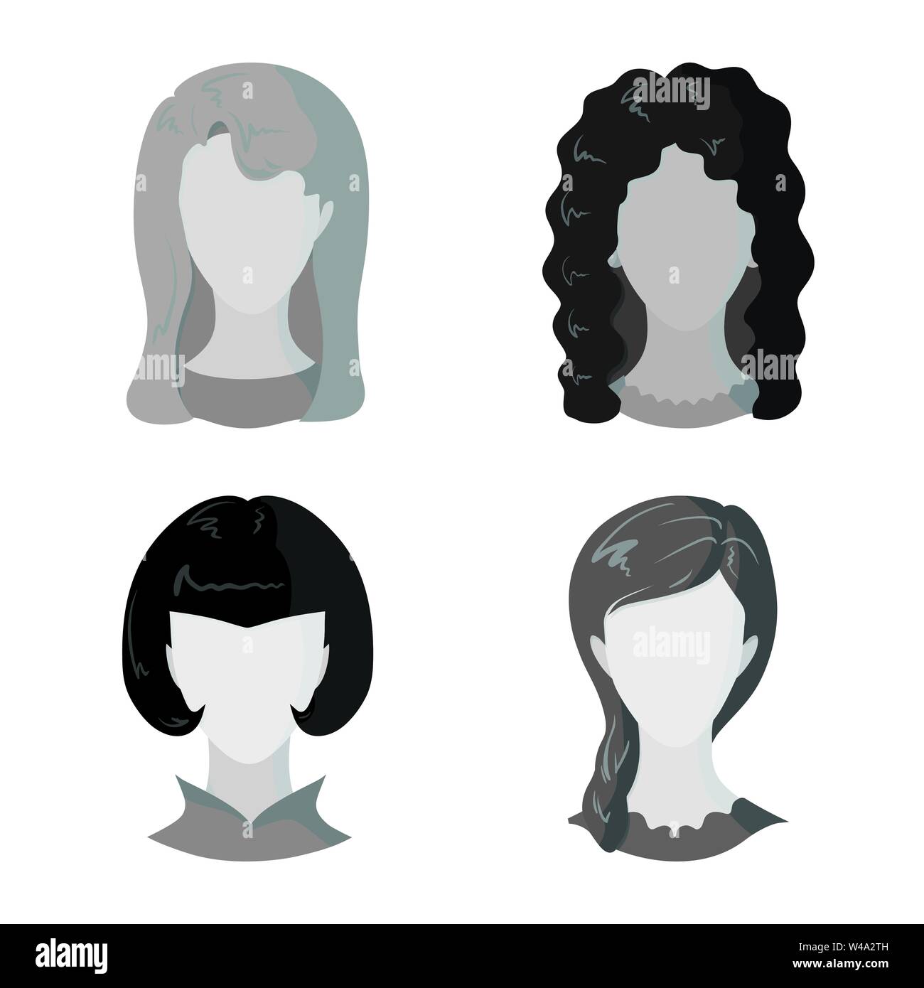 Vector design of character and profile symbol. Set of character and ...
