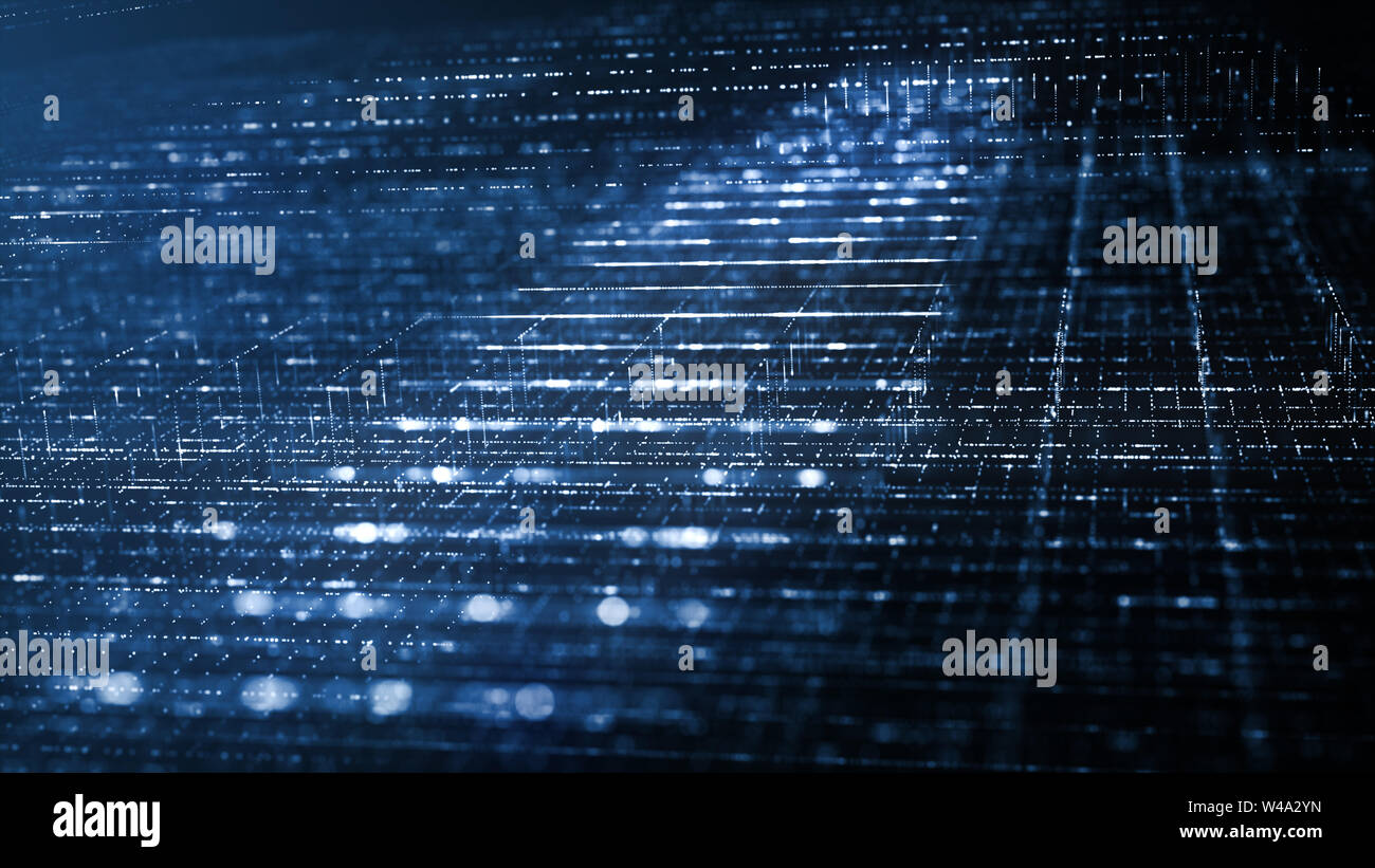 Abstract digital technology background concept. Motion of digital data ...