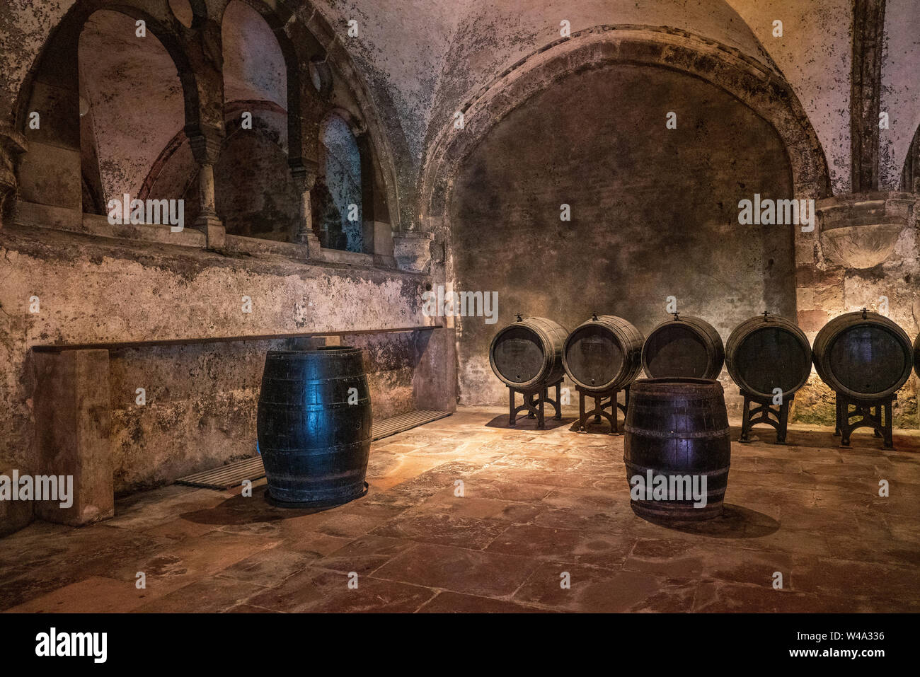 Wine cellar in the monastery Eberbach Stock Photo - Alamy