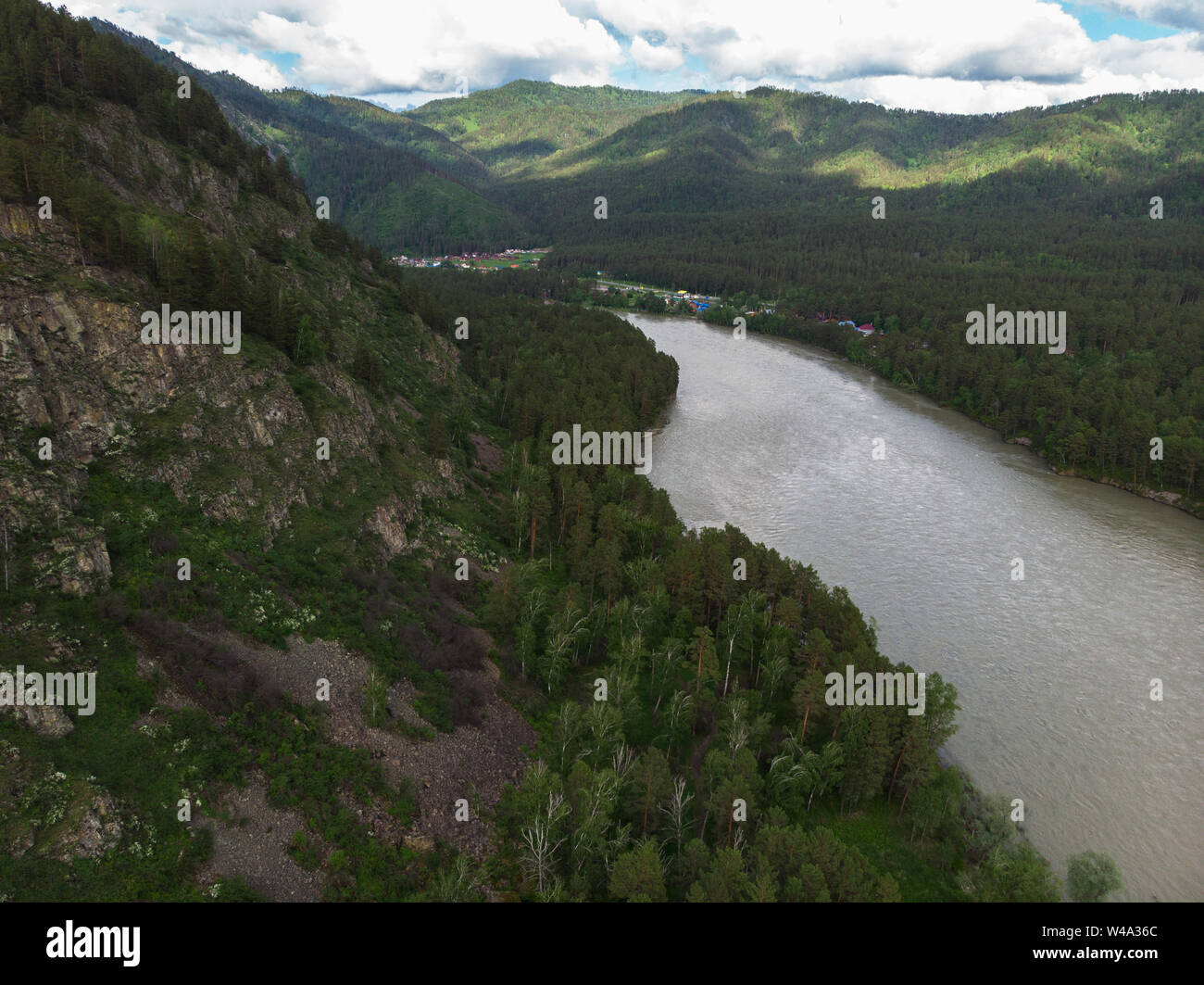 Aerial view of Katun river Stock Photo - Alamy