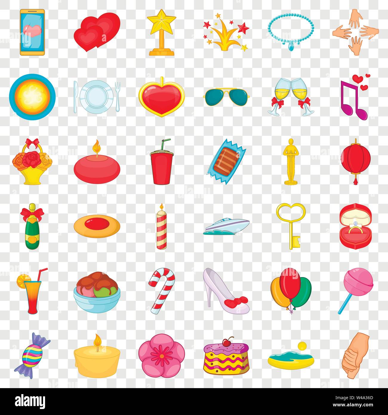 Happy icons set, cartoon style Stock Vector Image & Art - Alamy