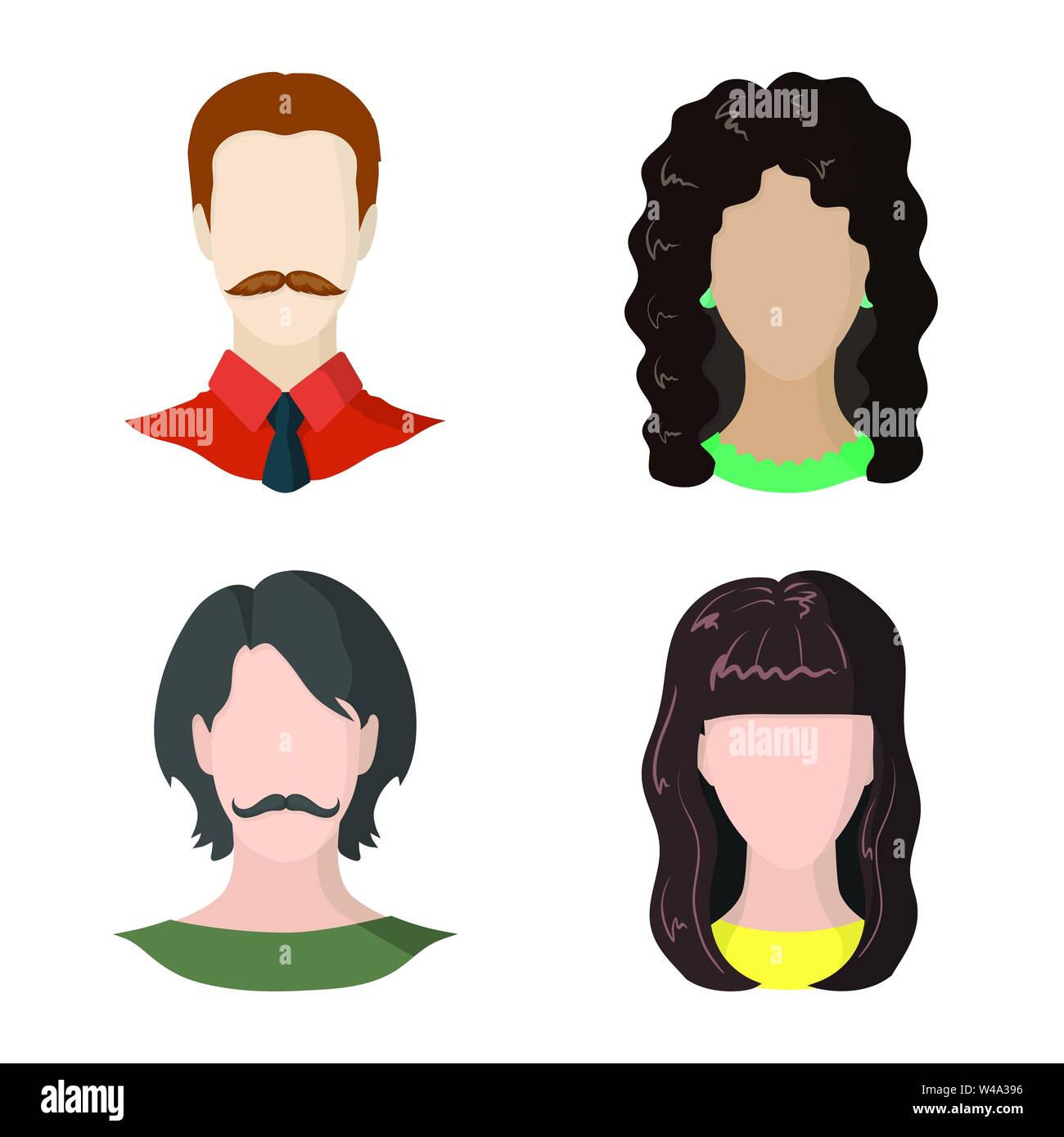Isolated object of avatar and dummy symbol. Set of avatar and figure ...