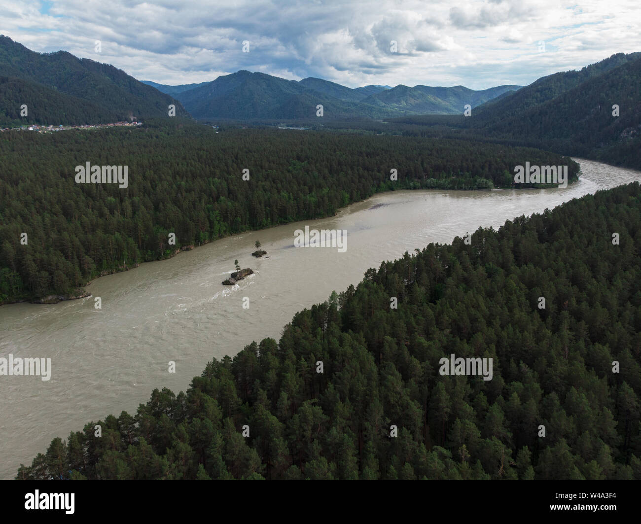 Aerial survey katun river valley hi-res stock photography and images ...