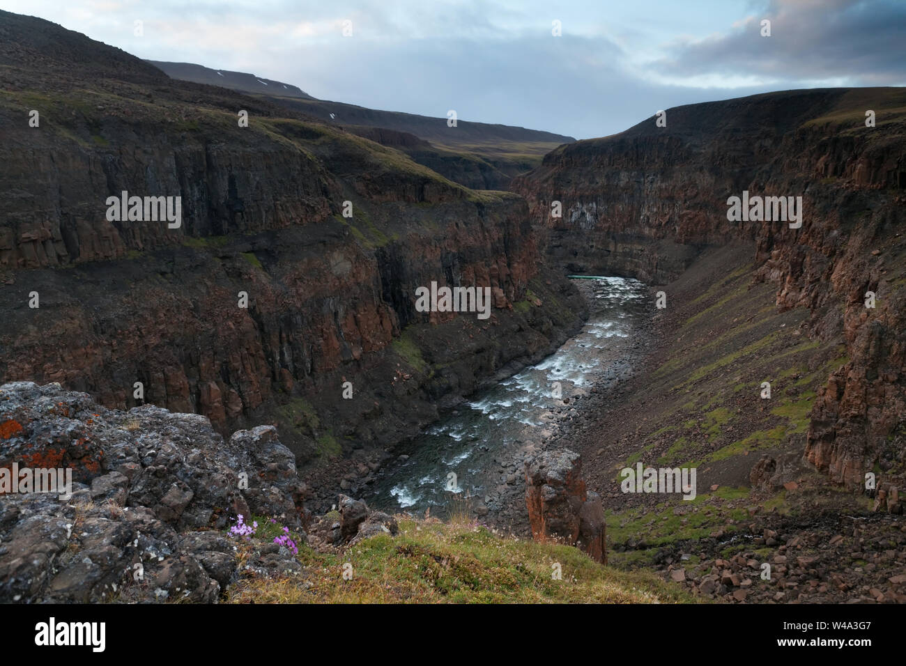 Dramatic Overlook of Canyon With Stormy Skies and Oran River Below at ...