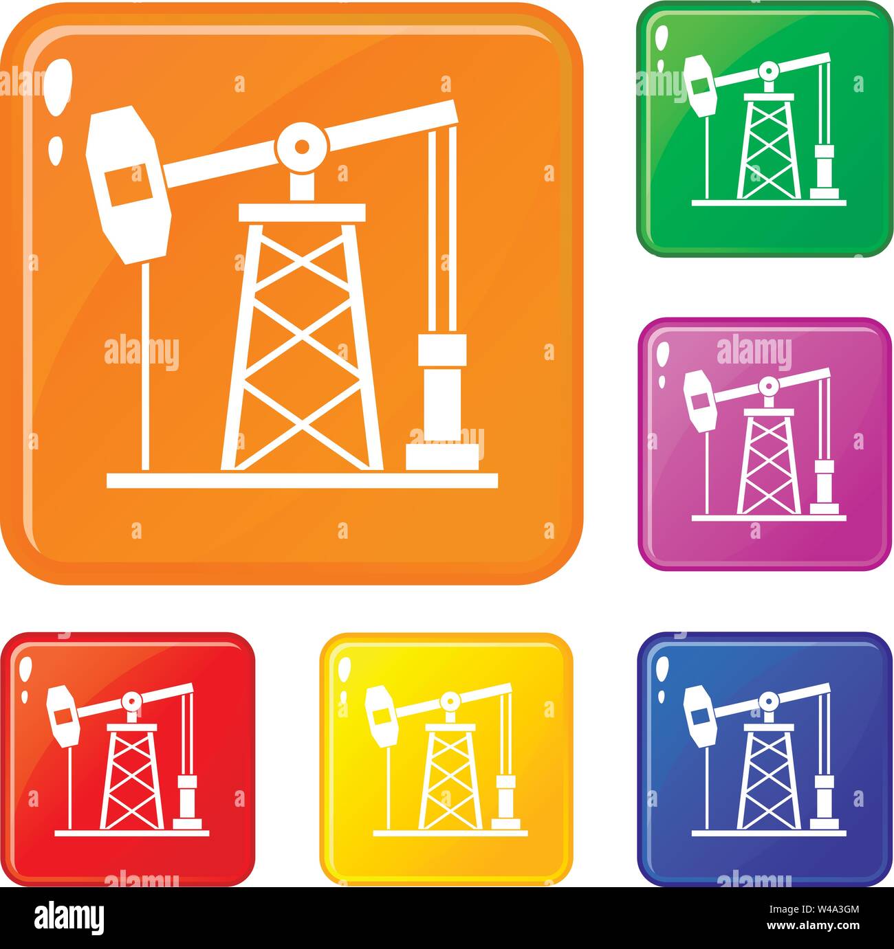 Oil derrick icons set vector color Stock Vector Image & Art - Alamy
