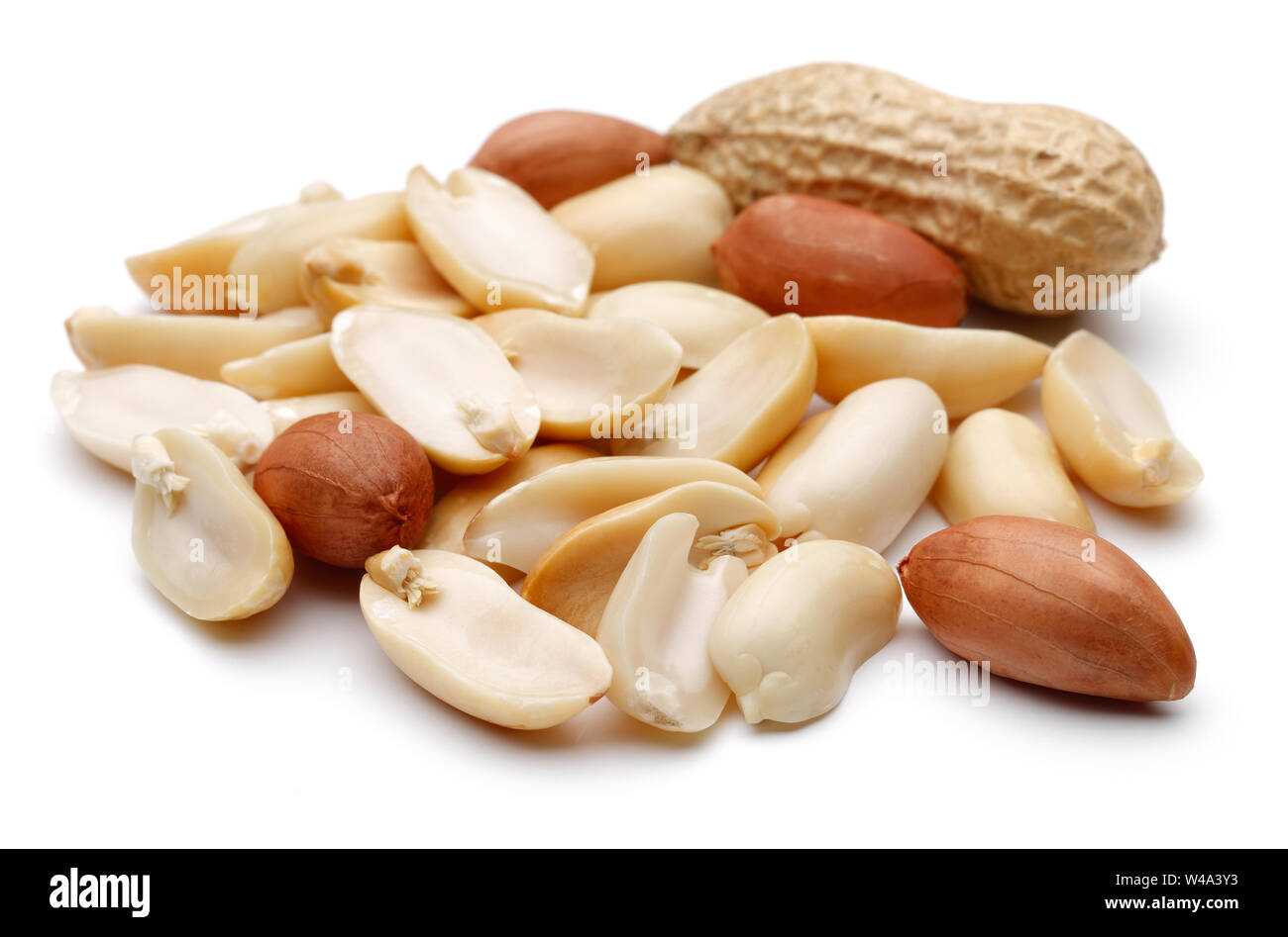 Peanuts isolated on white background, macro shot Stock Photo - Alamy