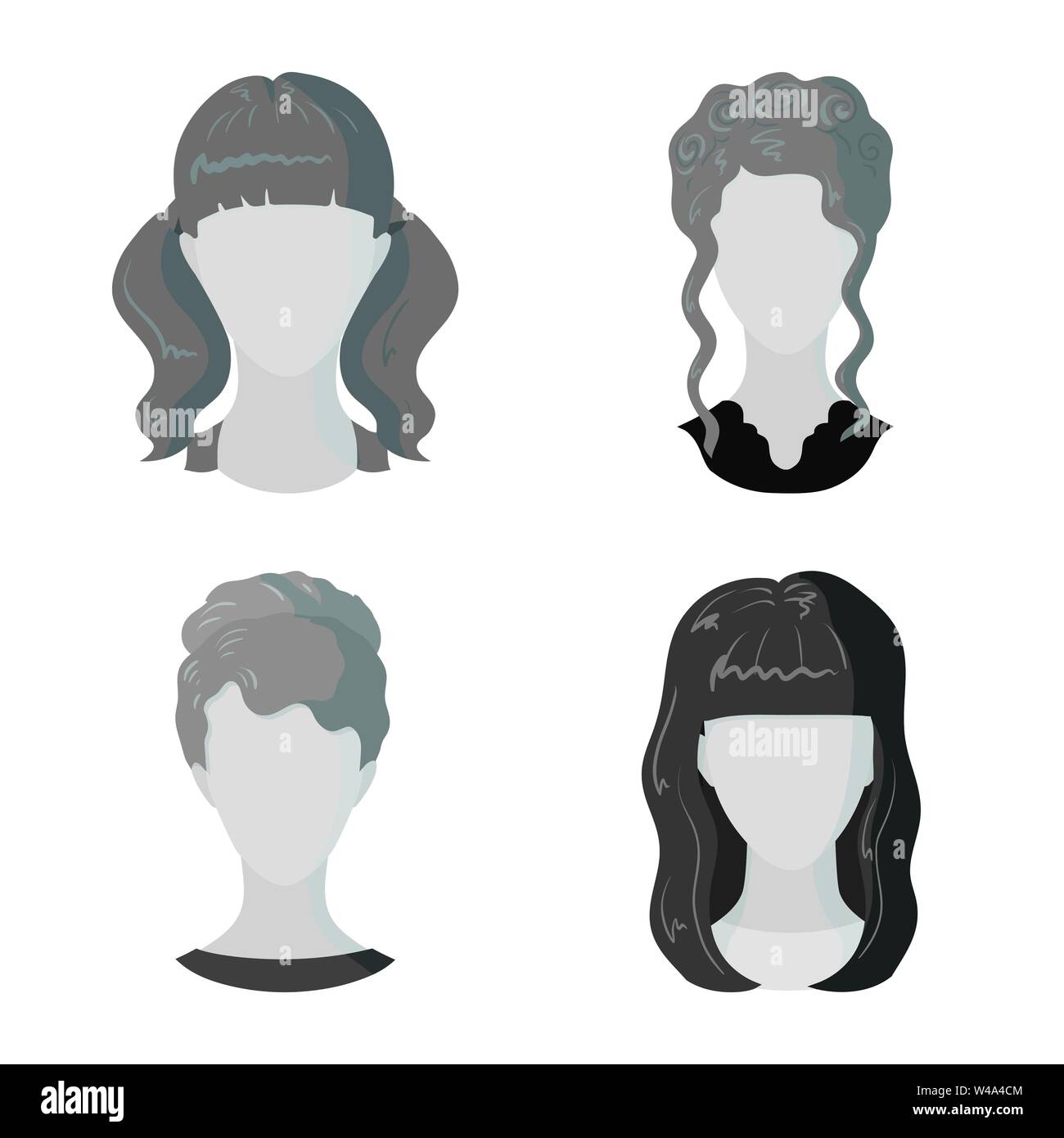 Vector design of character and profile icon. Collection of character ...