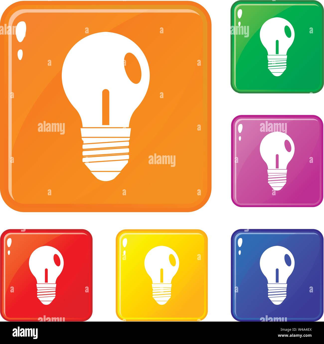 Light bulb icons set vector color Stock Vector Image & Art - Alamy
