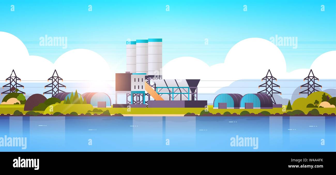 Power station energy plant industrial zone Stock Vector Images - Alamy