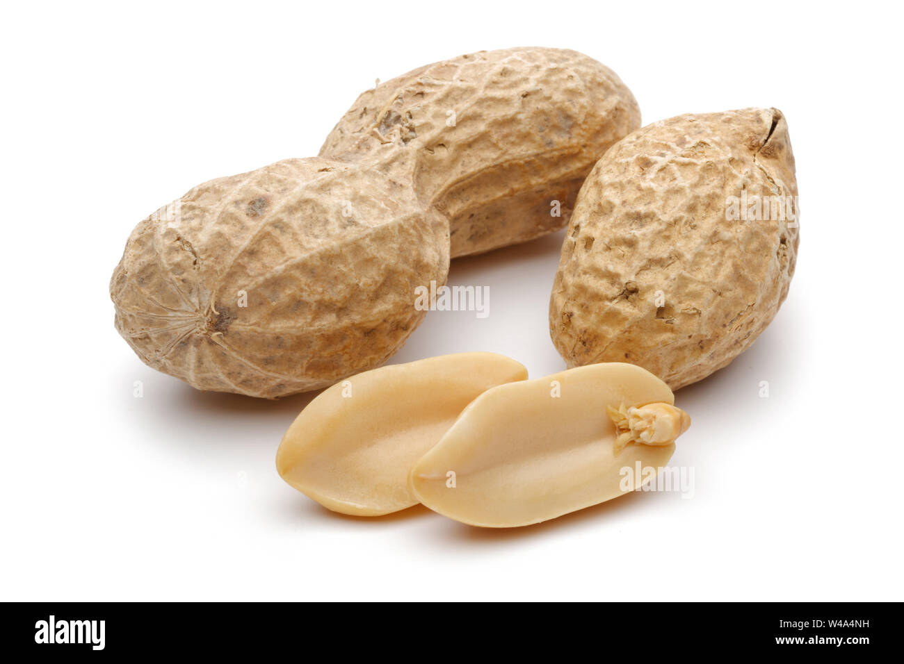 Peanuts isolated on white background, macro shot Stock Photo - Alamy
