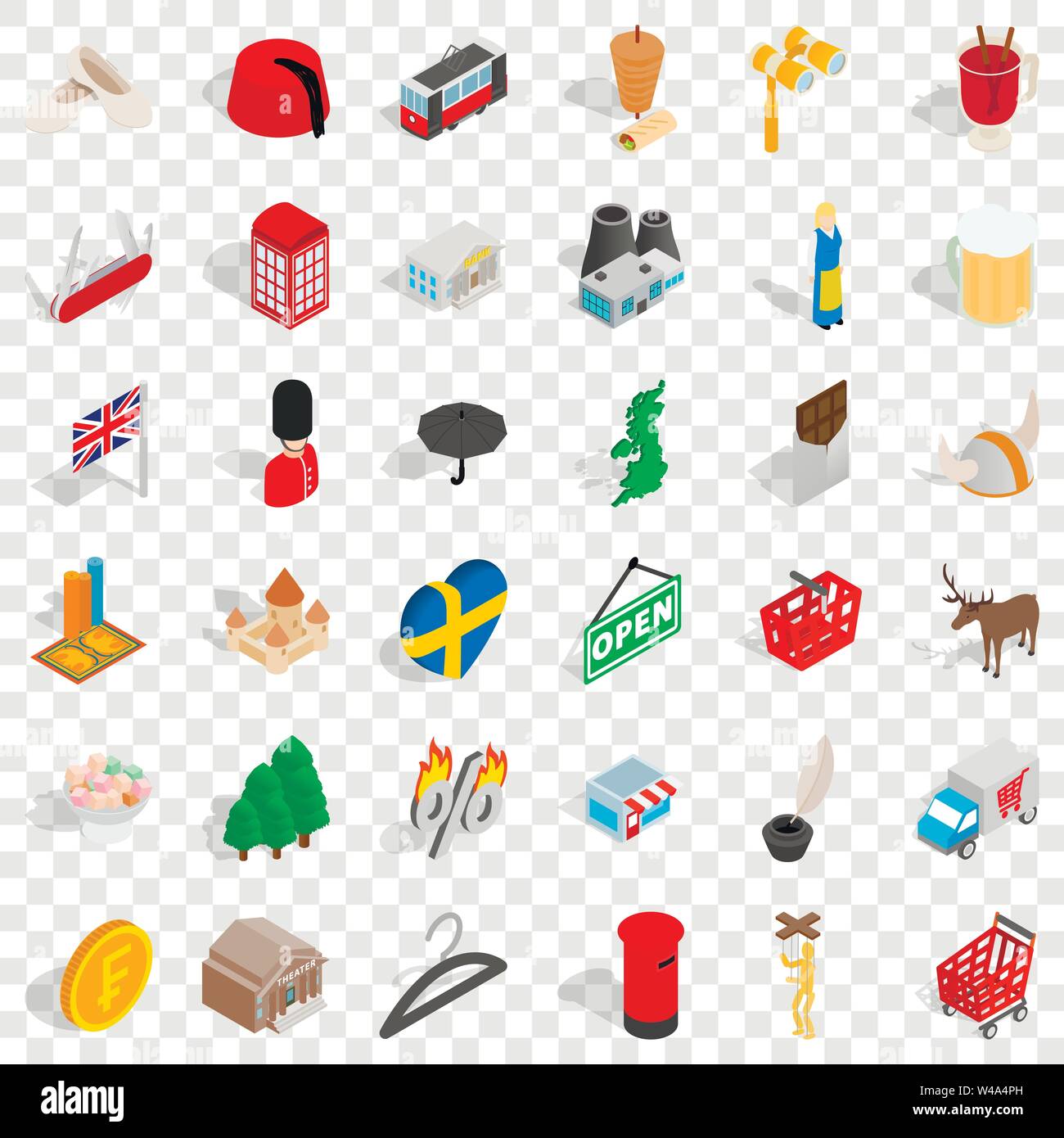 Big country icons set, isometric style Stock Vector Image & Art - Alamy