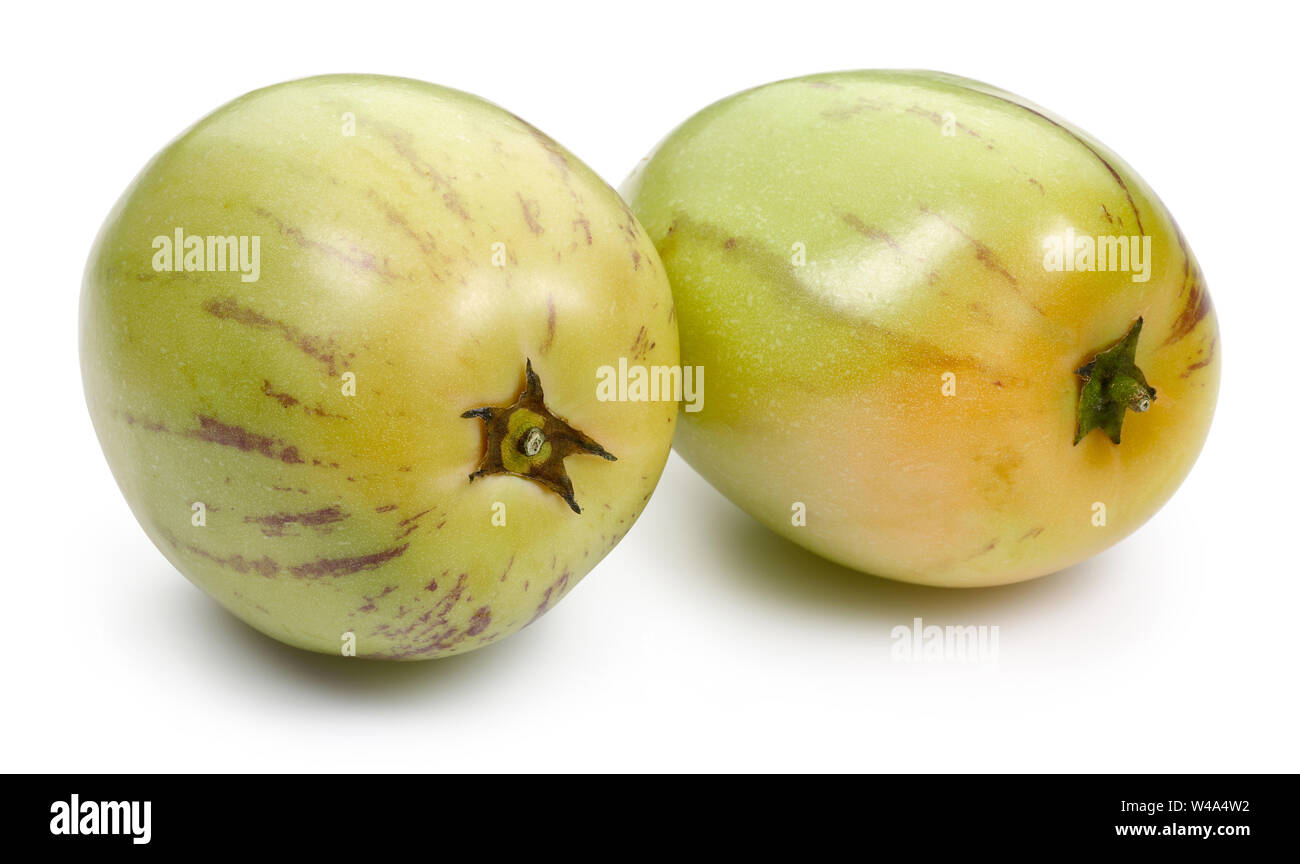 Pepino melon fruits isolated on white background Stock Photo - Alamy