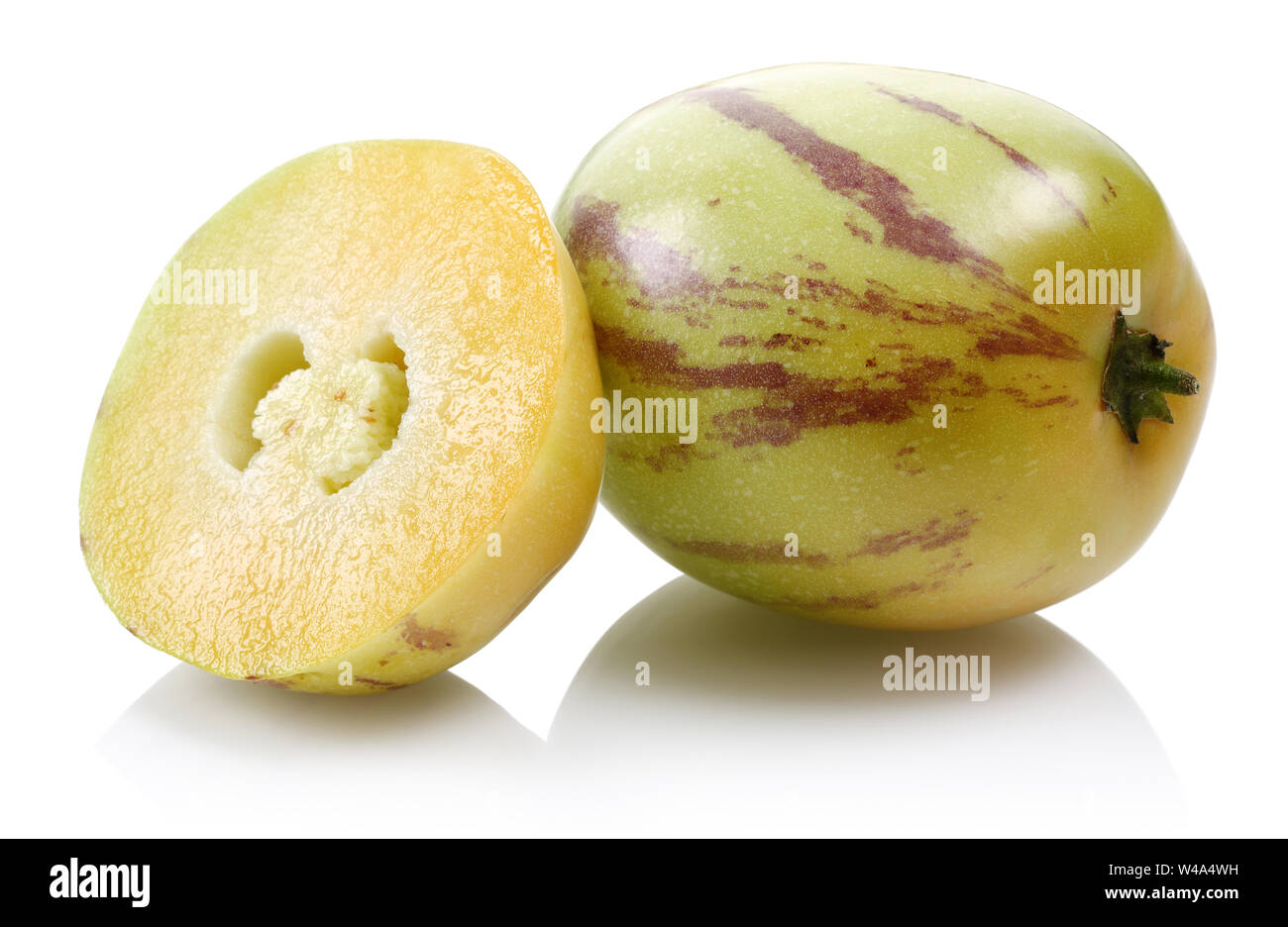 Pepino melon fruits isolated on white background Stock Photo - Alamy