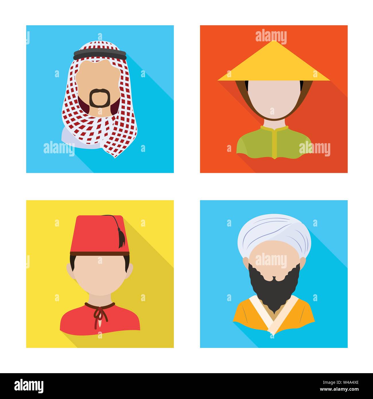 Vector illustration of nation and race icon. Collection of nation and ...