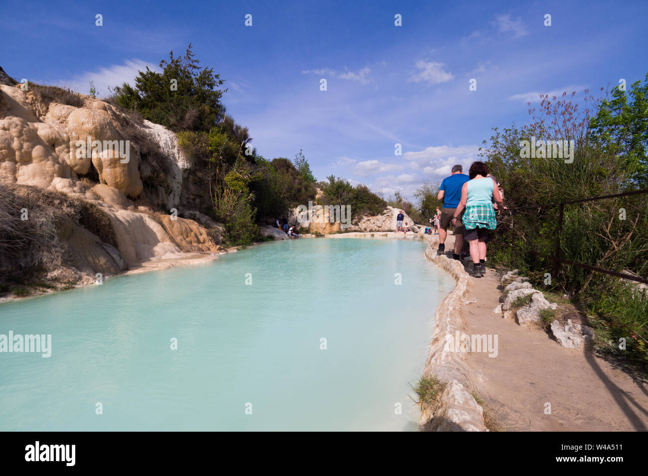 Natural swimming pool with thermal spring water in Vignoni Terme, Italy ...