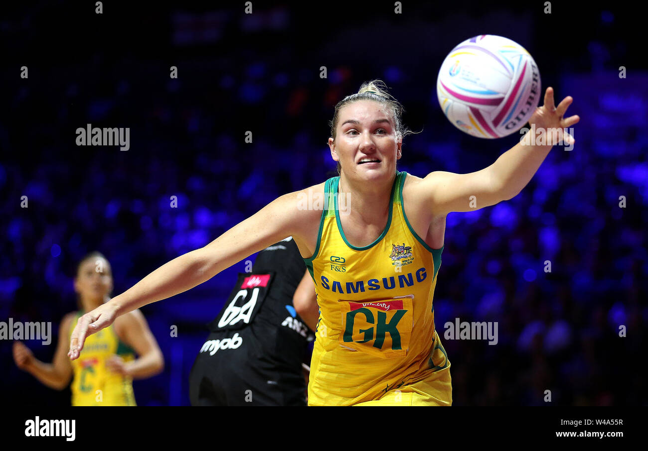Australia's Courtney Bruce in action against New Zealand during the ...