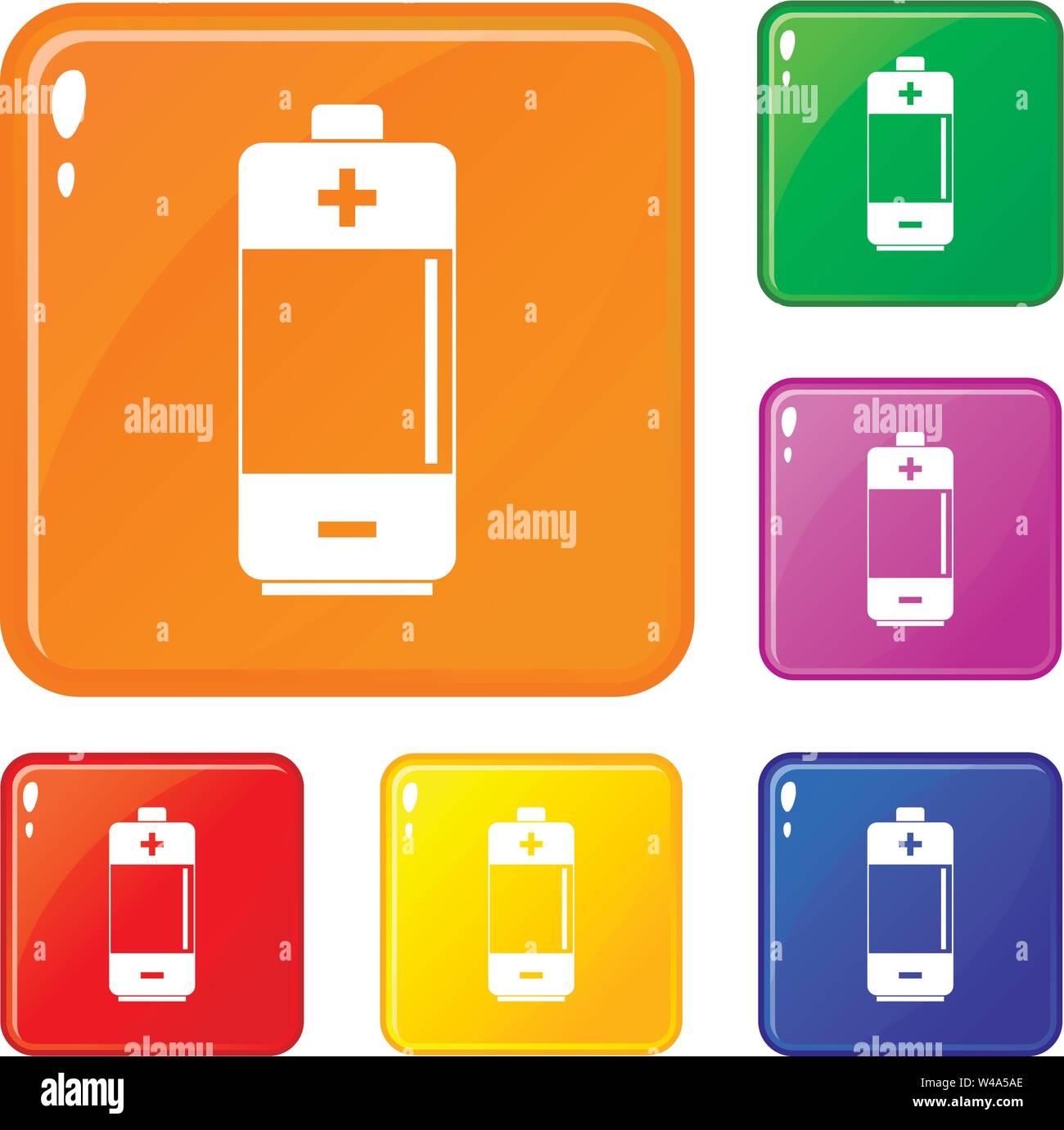 Alkaline battery icons set vector color Stock Vector Image & Art - Alamy